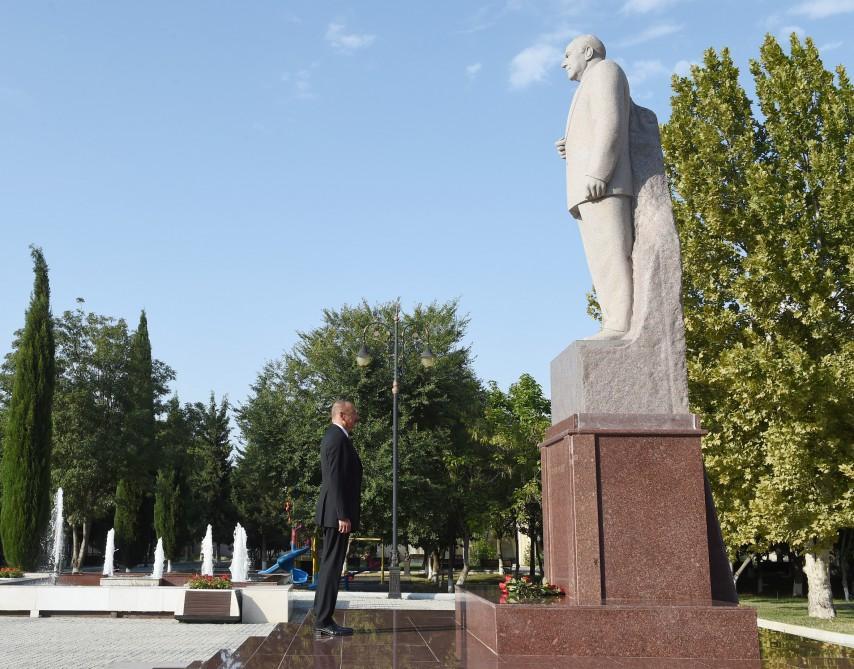 Ilham Aliyev arrives in Samukh district for visit [PHOTO]