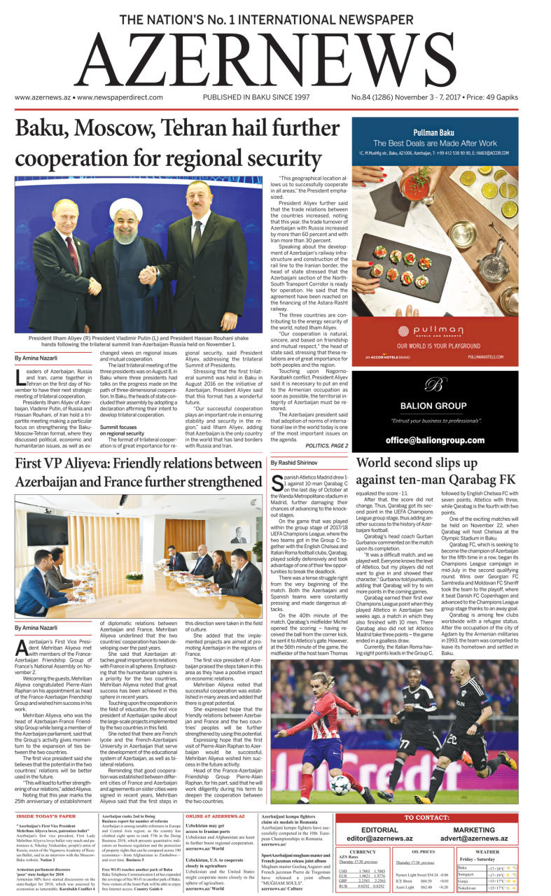 AZERNEWS releases another print issue