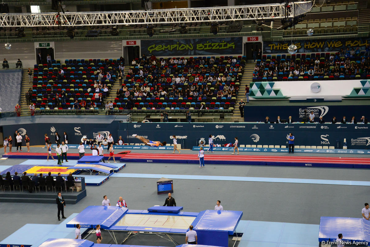 Day 2 of European Championships in Trampoline, Double Mini-Trampoline ...