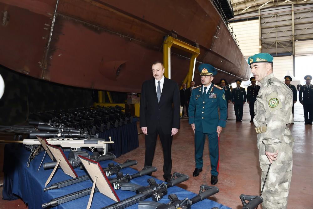 Ilham Aliyev views newly-built Tufan type border guard ship [PHOTO]