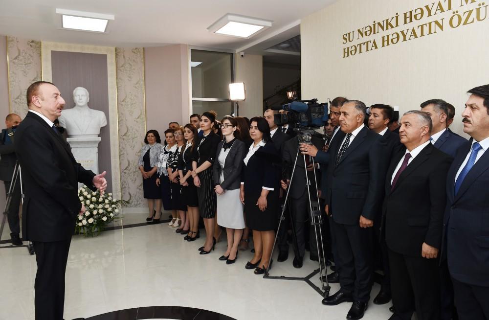 President Aliyev attends ceremony to launch drinking water supply in ...