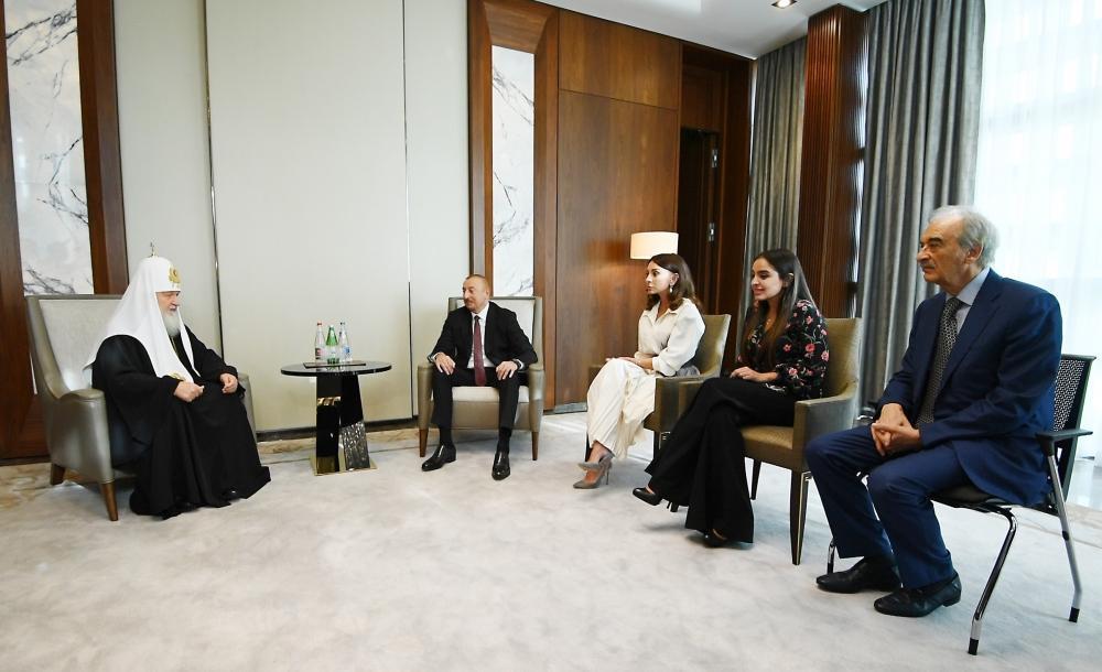 Azerbaijani president, First Lady meet with Patriarch Kirill of Moscow ...