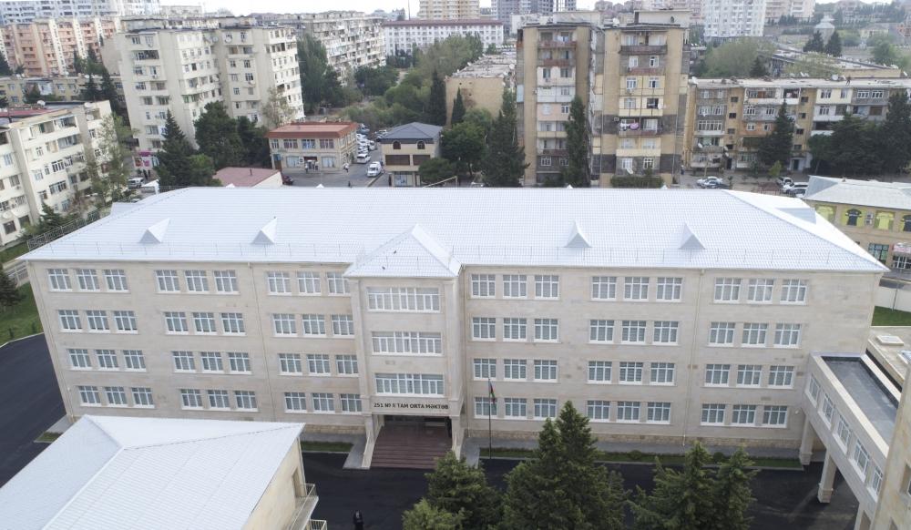 President Aliyev inaugurates new school building in Baku's district ...