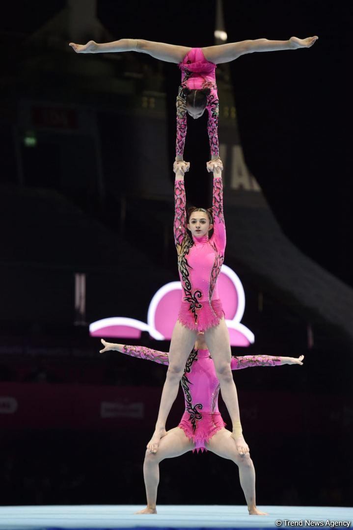 Azerbaijani women's group ranks first at 12th FIG Acrobatic Gymnastics ...