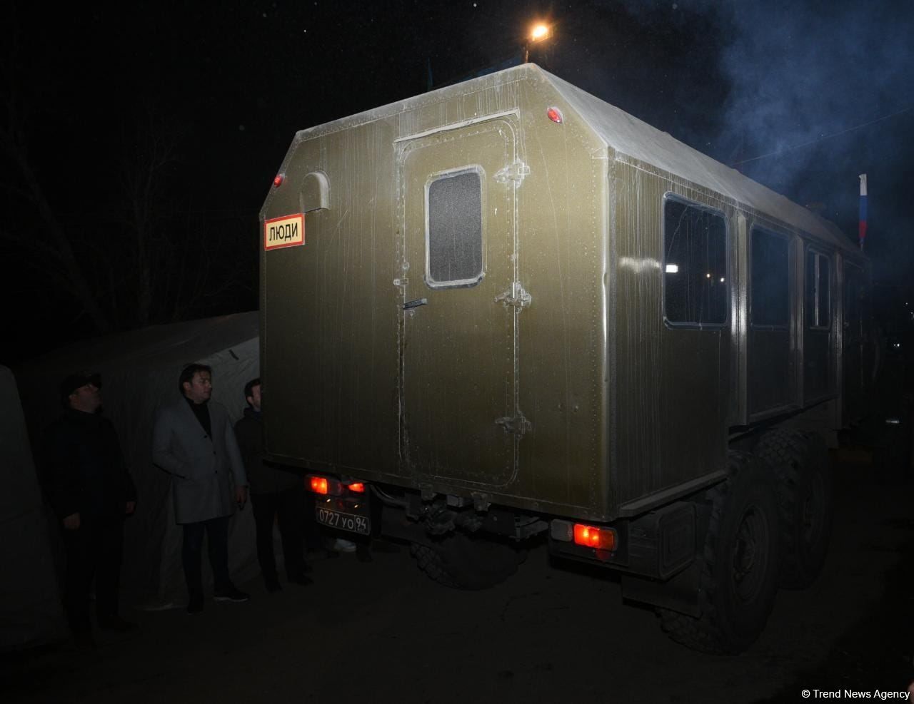 Russian peacekeepers' supply vehicles pass along Lachin road without ...