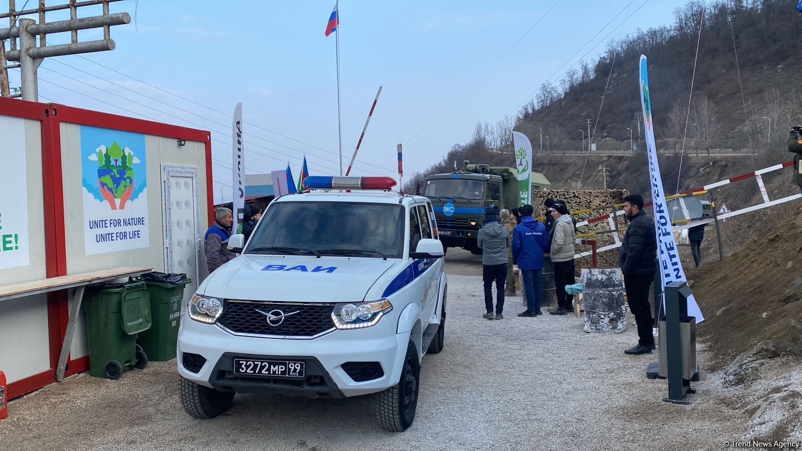 Supply vehicles of Russian peacekeepers pass through Azerbaijan's ...