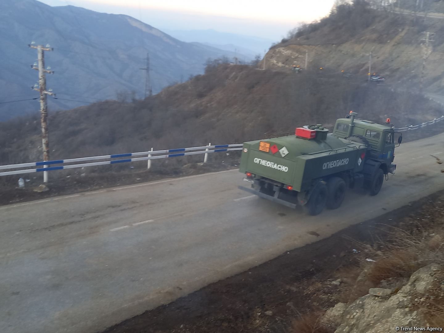 More vehicles of Russian peacekeepers pass freely along Azerbaijan's ...