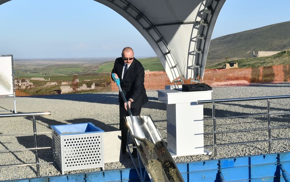 President Ilham Aliyev lays foundation of Gargabazar village in Fuzuli ...