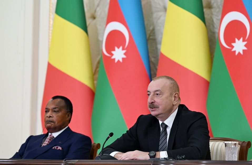 Azerbaijani And Congolese Presidents Make Press Statements [photos Video]