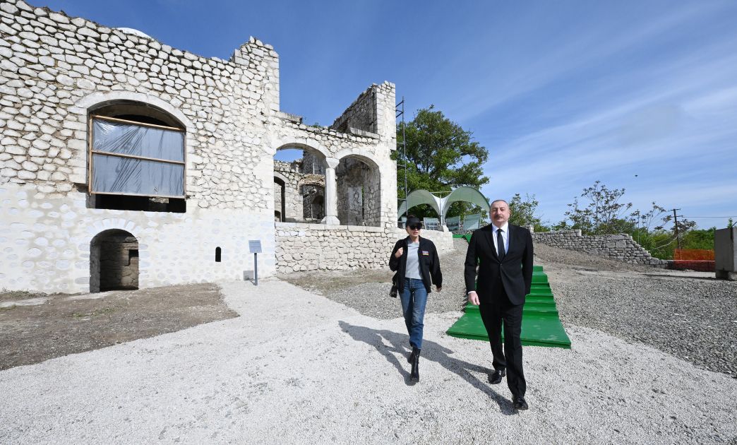 President Ilham Aliyev inspects restoration works at Chol Gala Mosque ...