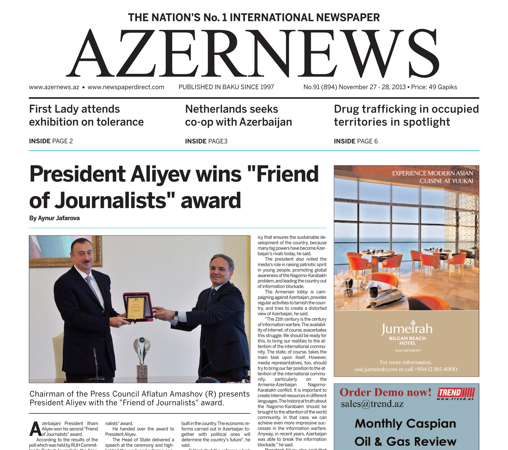 AZERNEWS releases another print issue